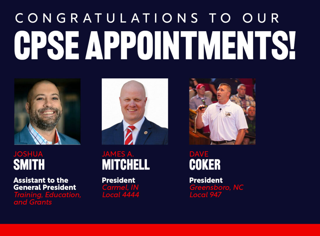 IAFF leaders appointed to key roles on CPSE commissions - IAFF