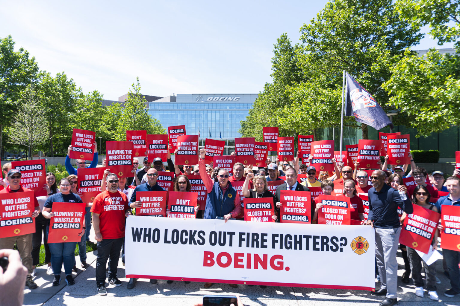 IAFF and Labor rallies outside Boeing’s DC-area headquarters, calling ...