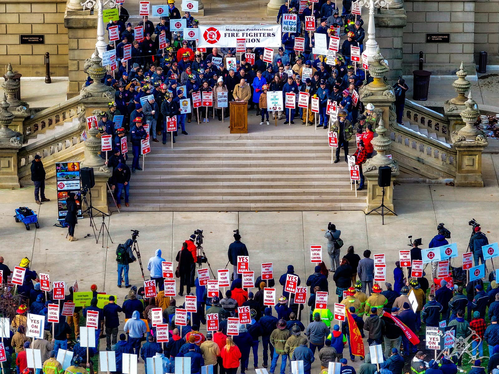 Michigan fire fighters rally for passage of critical staffing bill - IAFF