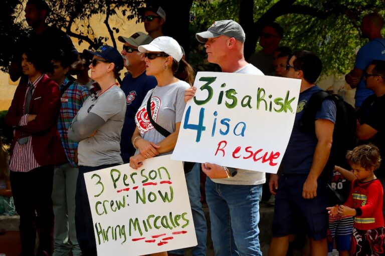 Hundreds rally in Austin to slam proposal cutting safe staffing - IAFF